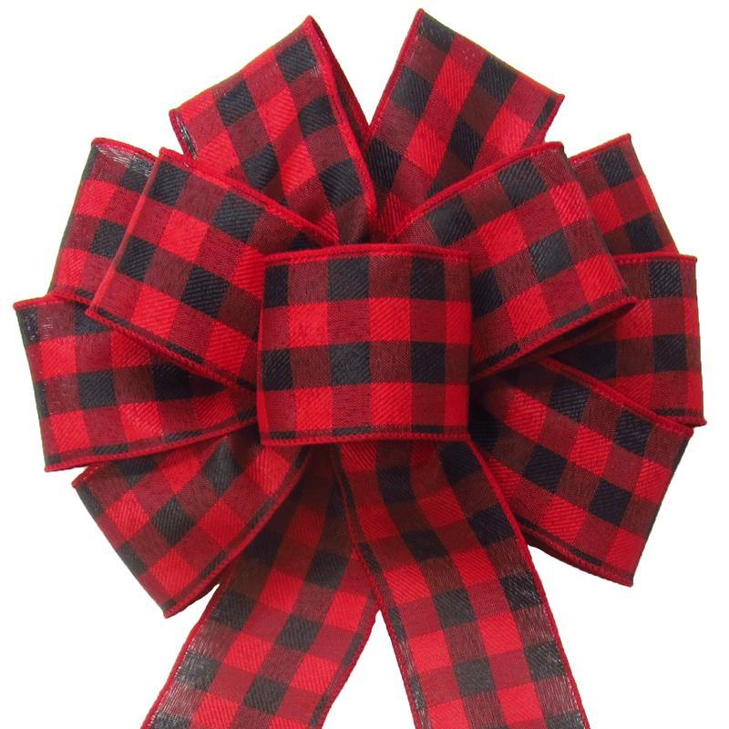 Plaid Wreath Bows Buffalo Plaid Bows Rustic Christmas Bows