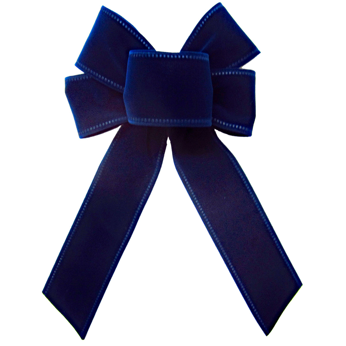 Tiny Christmas Bows - Wired Indoor Outdoor Navy Blue Velvet Bows 4 Inch