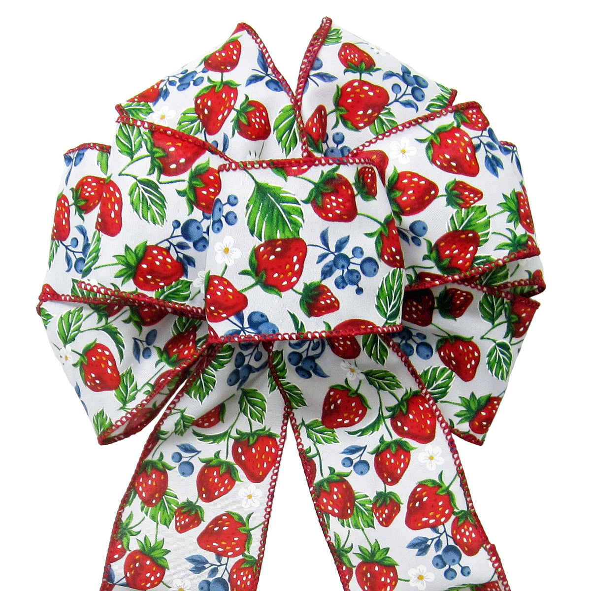 Fruit Bows - Wired Strawberries & Blueberries Fruit Bows 8 Inch