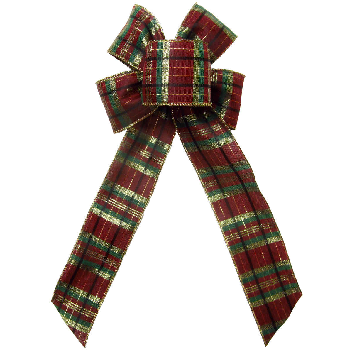 Plaid Christmas Bows - Holiday Bows - Wired Burgundy Plaid Bow 6 Inch