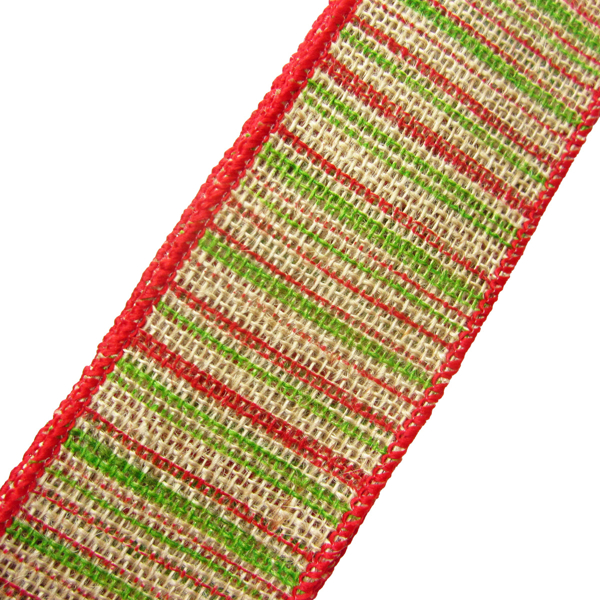 Wired Gunnysack Striped Burlap Ribbon - #40 - 2.5"W x 10Yds