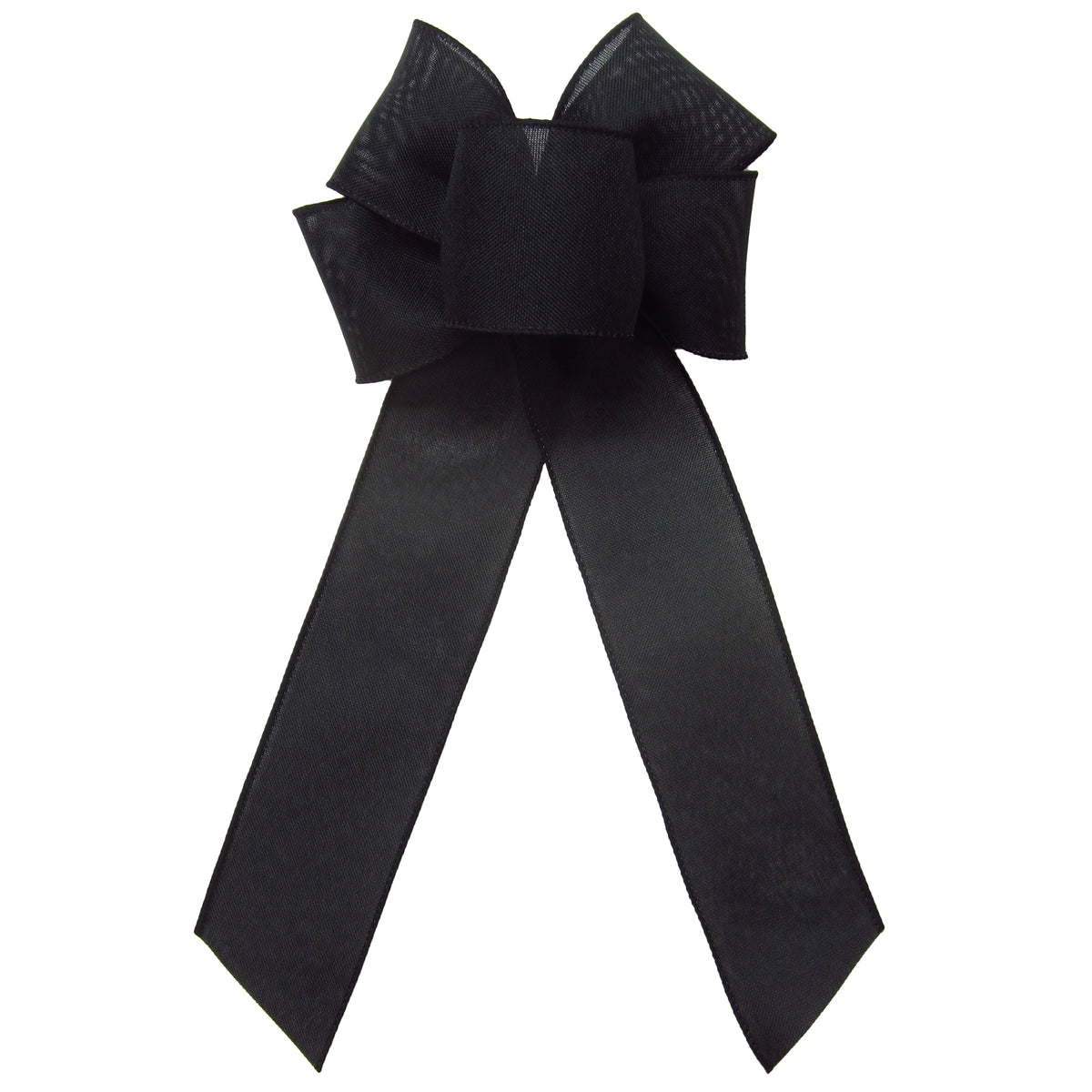 Natural Bows - Linen Bows - Wired Black Linen Bow 6 Inch