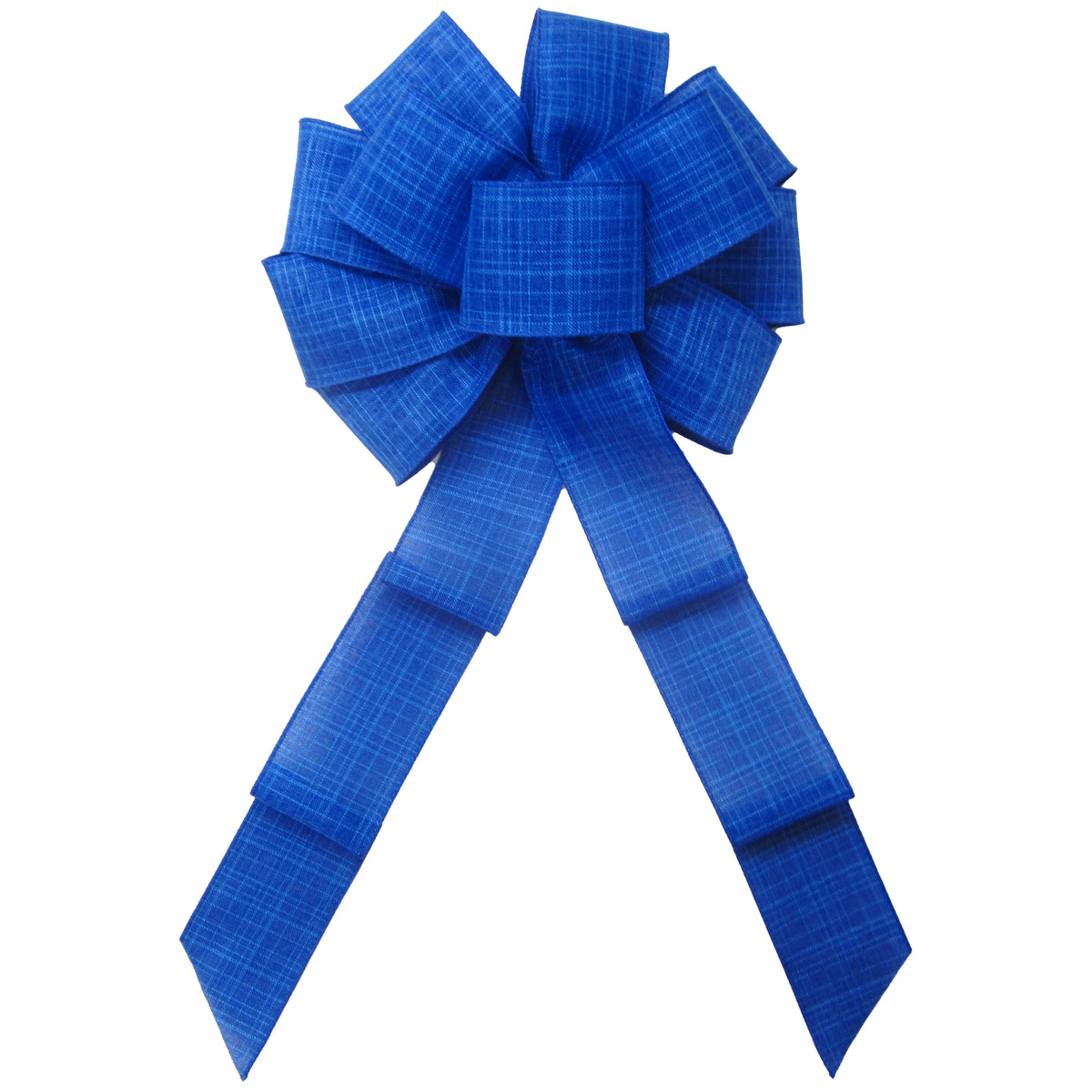 Natural Bows - Linen Bows - Wired Denim Royal Blue Linen Bow 10 Inch