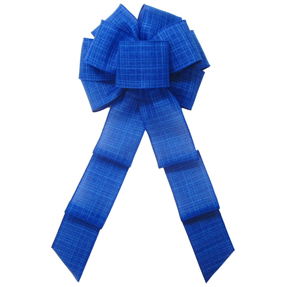 Natural Bows - Linen Bows - Wired Denim Royal Blue Linen Bow 8 Inch