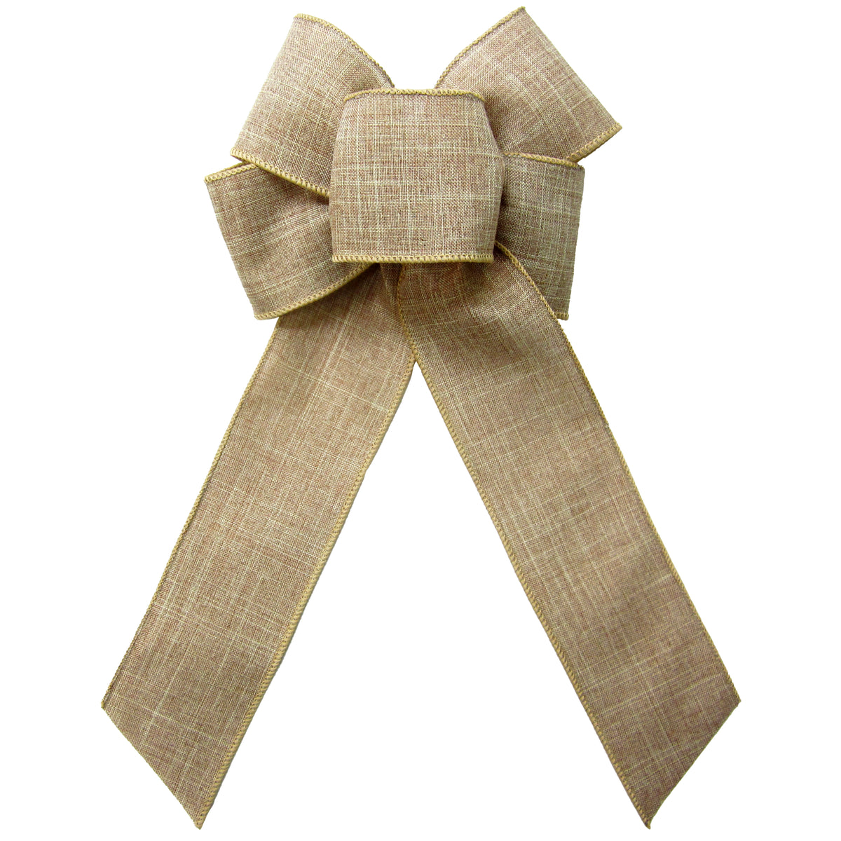 Natural Bows - Linen Bows - Wired Natural Linen Bow 6 Inch